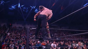 A devastating stomp by Sammy Guevara onto the chest of Jon Moxley! Watch #AEWRampage on TNT right now! | All Elite Wrestling