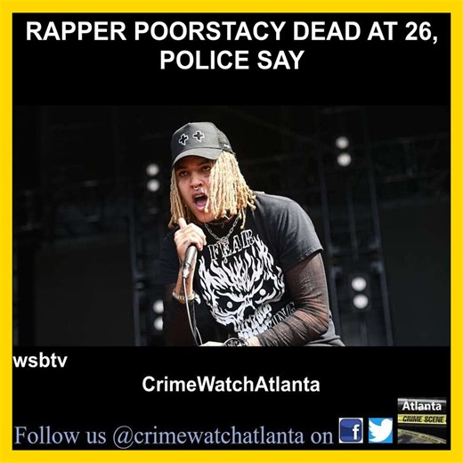 CrimeWatchAtlanta on Instagram: "BOCA RATON, Fla. - Rapper POORSTACY, a frequent collaborator with Blink-182 drummer Travis Barker, died on Saturday in South Florida, authorities said. He was 26. The musician's death was confirmed to USA Today on Monday by the Boca Raton Police Department. TMZ was the first outlet to report the news. According to a statement from police, the rapper, who was born Carlito Milfort Jr., died "stemming from an incident" that occurred in Boca Raton. No further details