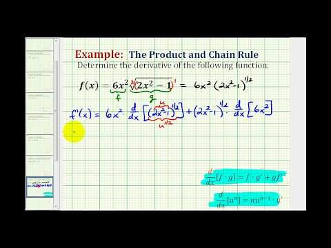 Ex 2: Determine a Derivative Using the Chain Rule and Product Rule