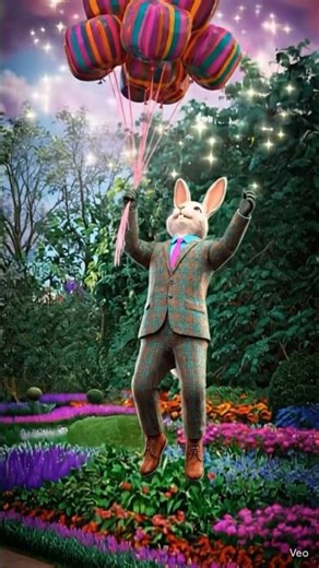 Dapper Rabbit with Striped Balloons Mini-Adventure