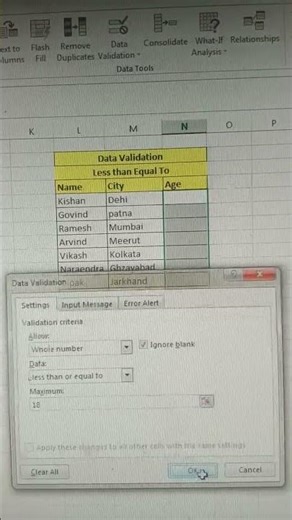 limi lass than equal to ### data validation Excel