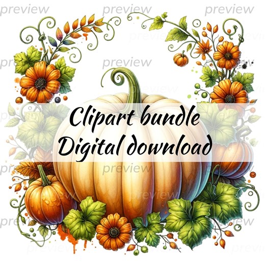 Fall Pumpkin Clipart Bundle: Thanksgiving Designs (digital Download) - Etsy