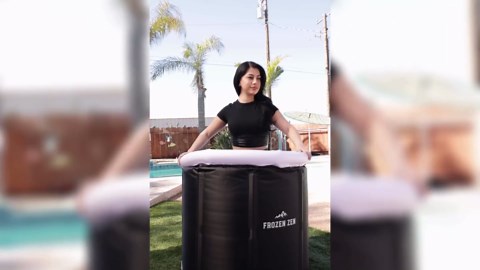 Frozen Zen Ice Bath Tub For Athletes with Lid, XL 105 Gallons Portable Ice Bath, Outdoor Cold Plunge Tub, Large Inflatable Ice Bath, Cold Water Therapy Training (1, white/black)