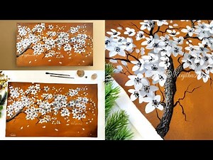 step by step acrylic painting for beginners on Large Canvas | ROUND Brush paint | Art design