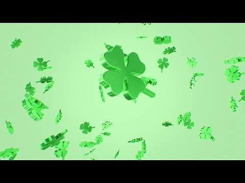 Lucky Green Falling Four Leaf Clovers St. Patrick's Day Shamrocks 4K UHD 60fps 1 Hour Video Loop
