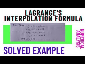 lagrange's interpolation formula solved example | Numerical analysis