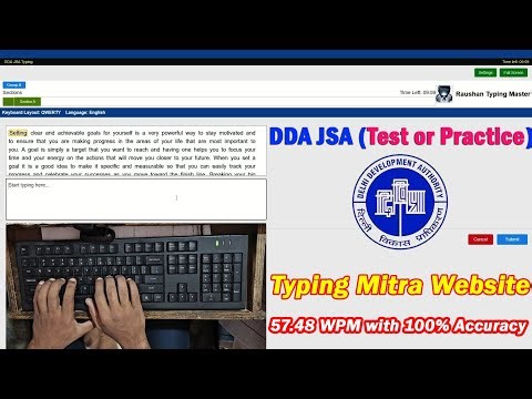 DDA JSA Online Typing Test | 57.48 WPM with 100% Accuracy #onlinetypingtest #raushantypingmaster
