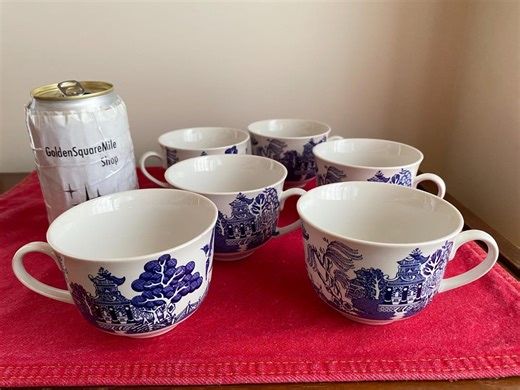 Vintage Royal Oak Blue Willow Pattern Set of 12 Cups - Etsy Canada