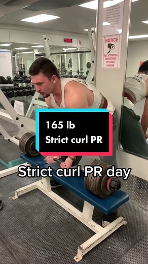 165 lb PR #StemDrop001 #TikTokHolidays #foryou #stinkybobinky #beeftractor #strictlycurls #strictcurl #biceps #curls