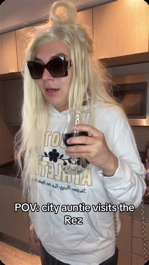 And the closest Tim Hortons is 6 hours away 😱 #rez #humour #firstnations #comedy #indigenous #canada #native #nativeamerican #joke | Chelazon Leroux