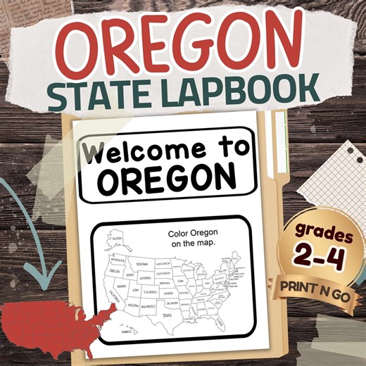 Oregon State Lapbook: Printable Geography and History Notebook Pages Pack - Etsy