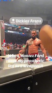 The POV of the guy whose prosthetic leg was used as a weapon by Montez Ford last night on SmackDown. This is awesome 😂 | The Backstage Brawl
