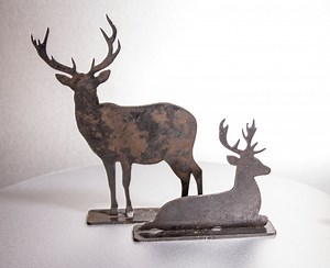 Rustic Steel Deer: Winter Mantel Art, Raw Metal Reindeer - Etsy