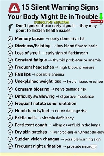 15 Early Health Warning Signs You Should Never Ignore