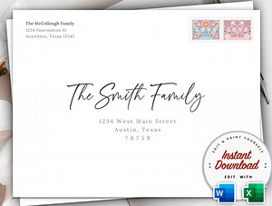 Printable 5x7 Envelope Template, A7, Editable (digital Download) - Etsy