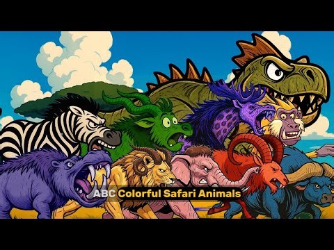 ABC Safari Animal Sounds Song | Animals Diving | Nursery Rhyme | colorful learning song for kids