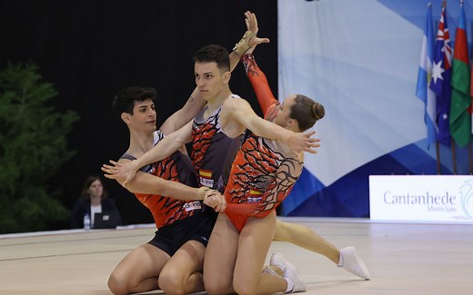 三人操冠军比赛视频-2023健美操世界杯