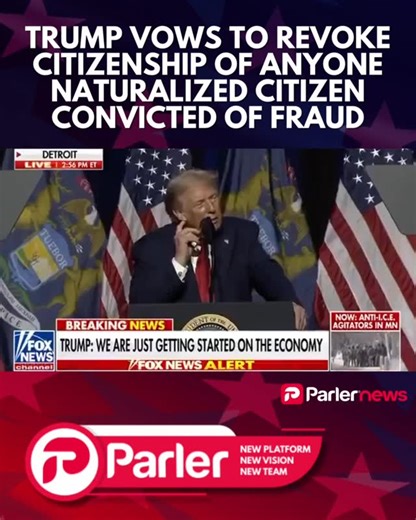 Parler on Instagram: "“We’re going to REVOKE the citizenship of any naturalized immigrant from Somalia or anywhere else who is convicted of defrauding our citizens!”"