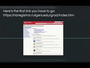 Rutgers University Course Registration Tutorial