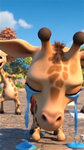 The Lonely Tear: A Giraffe’s Struggle Against the Herd.