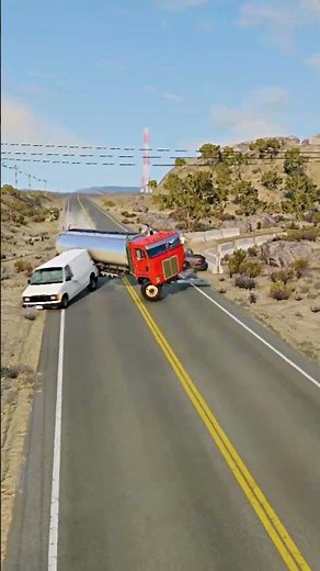 Realistic Highway Car Crashes #134