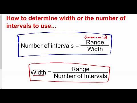 Frequency Table Intervals Finding Widths and Number of Intervals