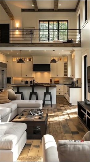 "Modern Rustic Loft Living ✨ Cozy Open Space Design Ideas" #LoftDesign #HomeInspo #ModernRustic