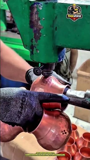 Copper Cup Forming and Texturing Process Using a Press Machine #CopperForming #PressMachine