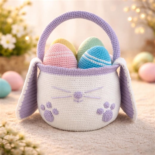 Crochet Easter Basket Pattern: Amigurumi Bunny Bag (PDF Tutorial) - Etsy