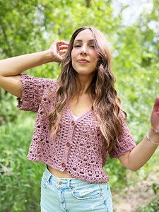 The Boxy Blooms Cardigan PDF DIGITAL DOWNLOAD Crochet Pattern, Cropped Button-up Cardigan Pattern, Boxy Lace Cardigan Tutorial, Cute Crochet - Etsy