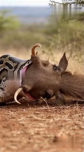 Giant African Rock Python Swallows a Full-Grown Warthog Alive 😱🐍 | Real Wild Moment, Not AI!