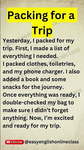 🎒 How to Talk About Packing for a Trip in English | Listen & Practice Speaking #trip #packing
