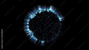 Seamless futuristic animation of planet earth data screen . User interface FUI HUD design. Technology UI background. Big data concept. Stock Video