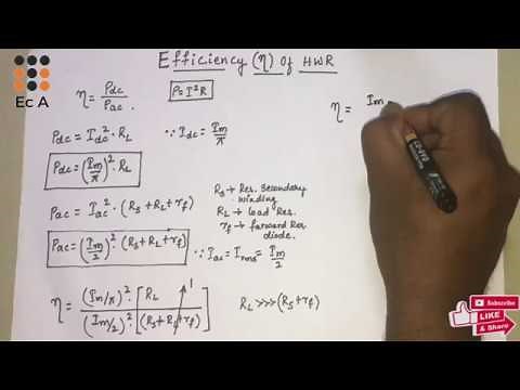 #120 Efficiency of Half wave rectifier || EC Academy