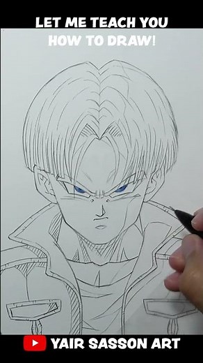 How To Draw FUTURE TRUNKS Base Form! #shorts #dbz