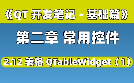 【QT开发笔记-基础篇】| 第二章 常用控件 | 2.12 表格控件 QTableWidget（1）