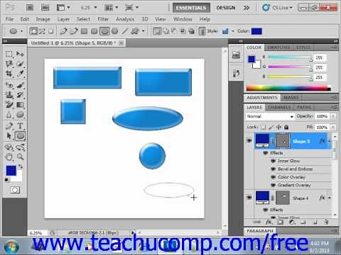 Photoshop CS5 Tutorial Using the Shape Tools Adobe Training Lesson 12.3
