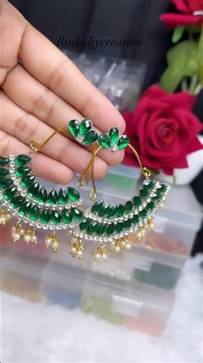 Beautiful Kundan earring diy🌸//earring diy