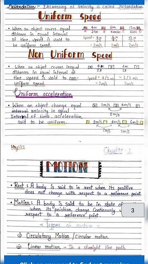 class 9 science chapter 8 motion notes (ncert)#shorts