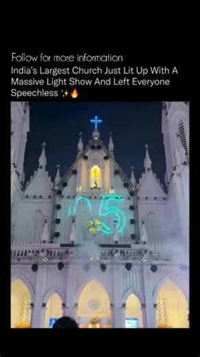 tech.com on Instagram: "Turning an entire church into a synchronized light display requires engineering most people never think about 🔥⚡ When a landmark as large as India’s biggest church lights up like this, it is usually for a major festival period, often tied to local celebrations, feast days, or community gatherings. Churches like the Basilica of Our Lady of Dolours in Thrissur are known for transforming their entire façade into a full visual spectacle to mark cultural or religious m