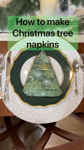 Christmas Tree Napkin Folding Tutorial