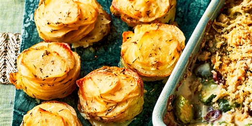These crispy and buttery potato stacks recipe are much easier than roast potatoes and taste just as good