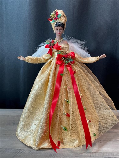 Christmas Angel Tree Topper 15 Inch Holiday Decoration Red and Gold - Etsy