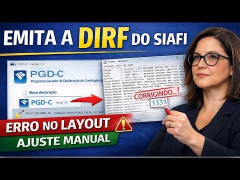 Como emitir o arquivo da DIRF pelo SIAFI e ajustar erro de layout manualmente no TXT
