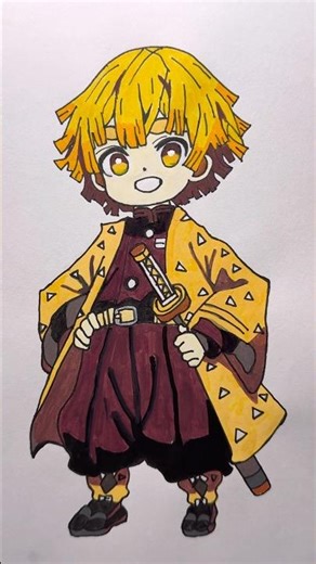 ZENITSU AGATSUMA CHIBI #demonslayer #satisfyingdrawing #viralshorts #shorts