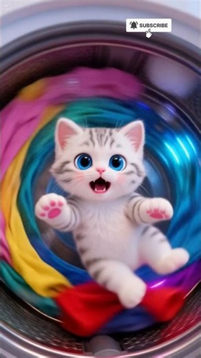 This Kitten Jumped Into a Washing Machine 😱