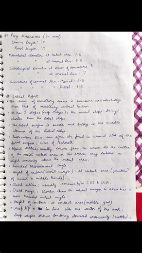 PERMANENT MAXILLARY CANINE NOTES | DADH | DENTAL ANATOMY & HISTOLOGY 1st year #study #bds #exam