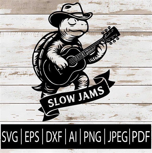 Cool Turtle Guitar SVG | Tortoise Rock Star Design | Slam Jams Turtle Design Clipart for Cricut Sub Laser Cnc | Svg Eps Png Dxf Jpg Pdf Ai - Etsy