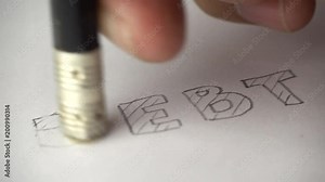 Pencil erasing removing debt - 4k