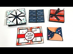 5 Different Cards Tutorial For Scrapbook | How to make cards for Scrapbook | Scrapbook Cards Ideas